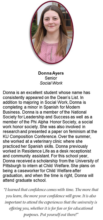 Social Work Student Achievements - Kutztown University